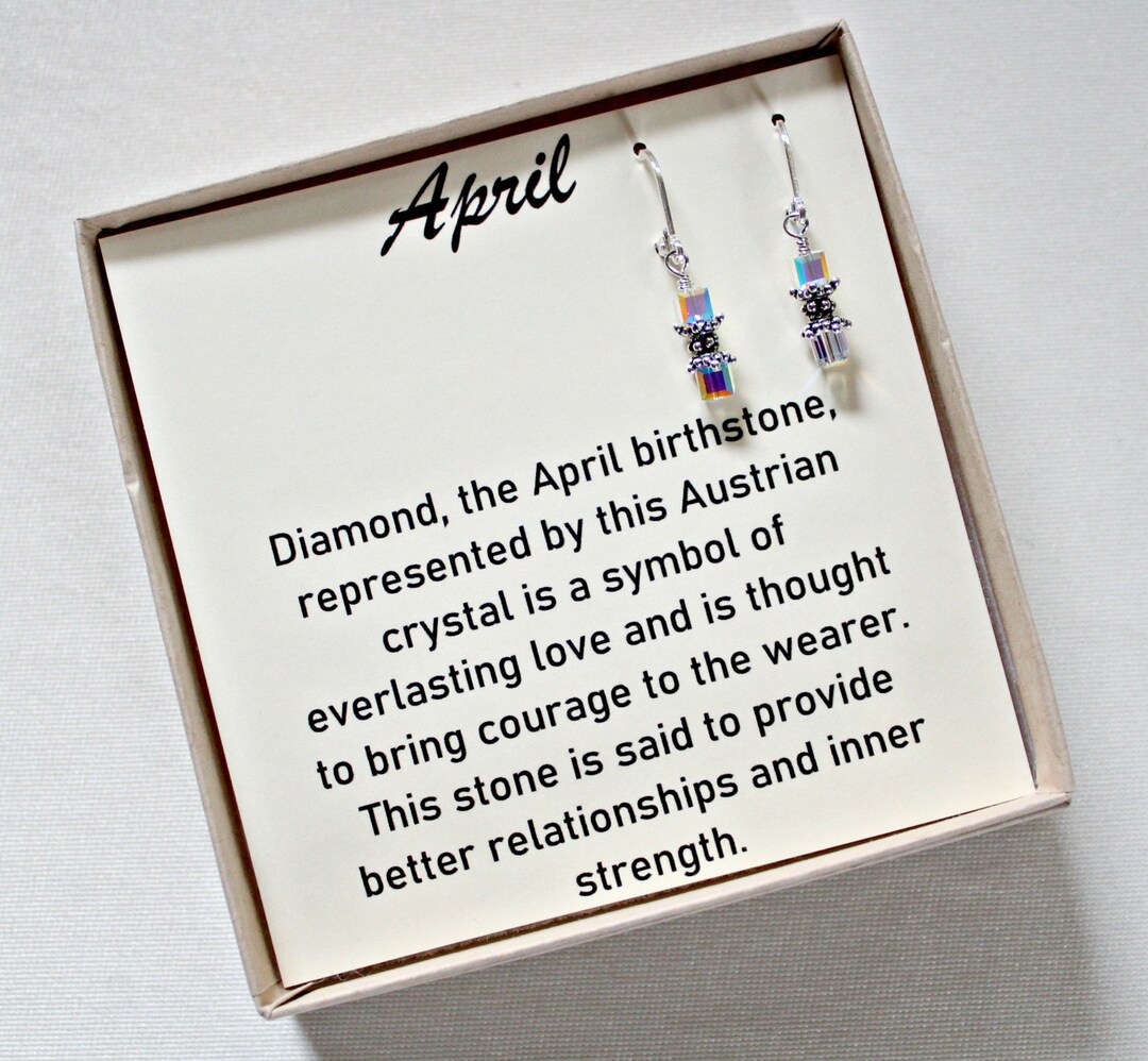 April Birthstone Earrings, April Gift Jewelry, Mothers Day Gift for Mom ...