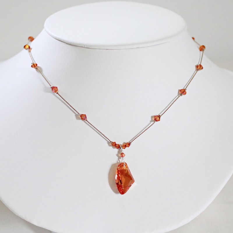 Pink Orange Necklace - Etsy