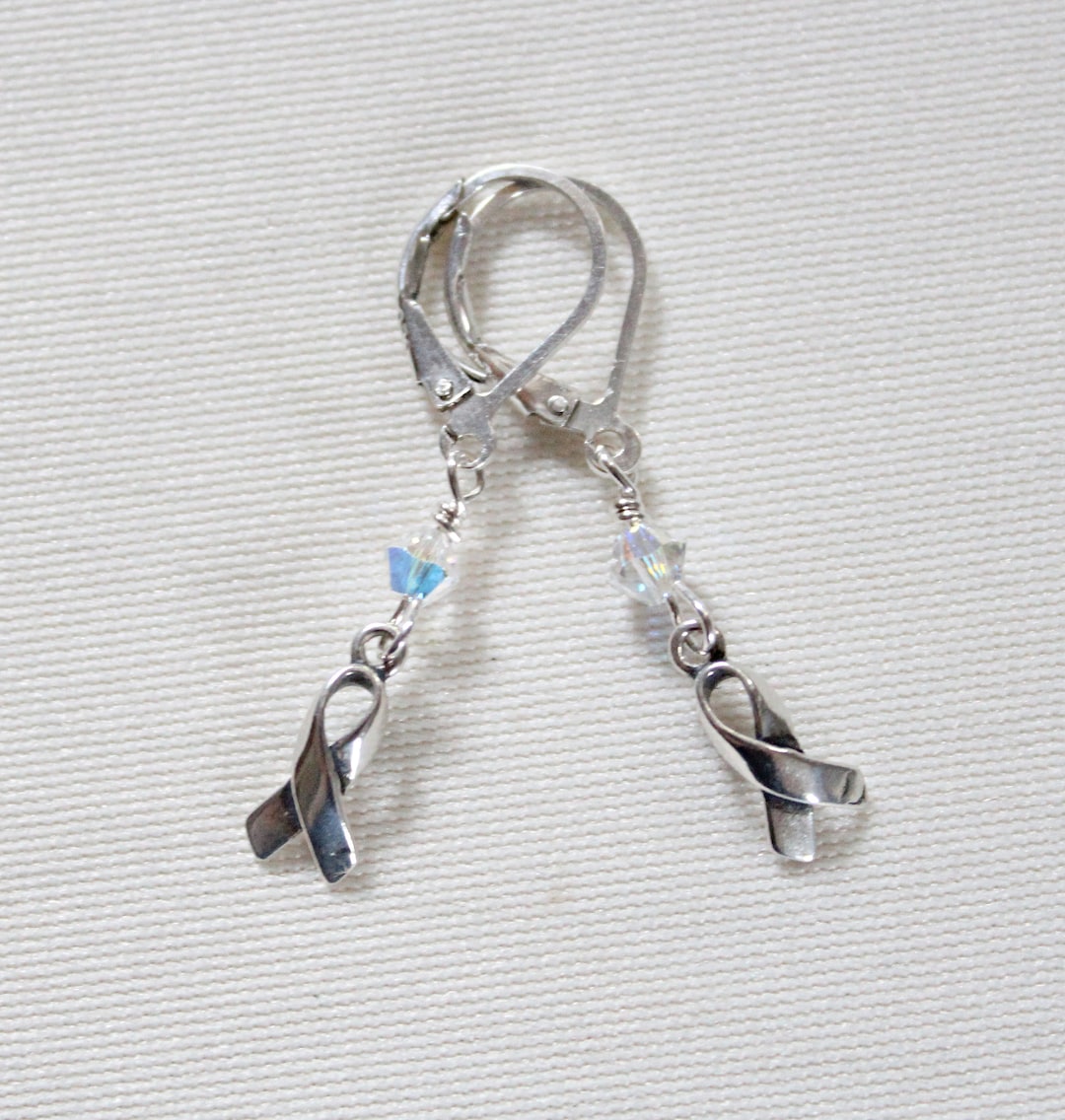 Lung Cancer Awareness Earrings, Handcrafted Jewelry, Lung Cancer Gifts ...
