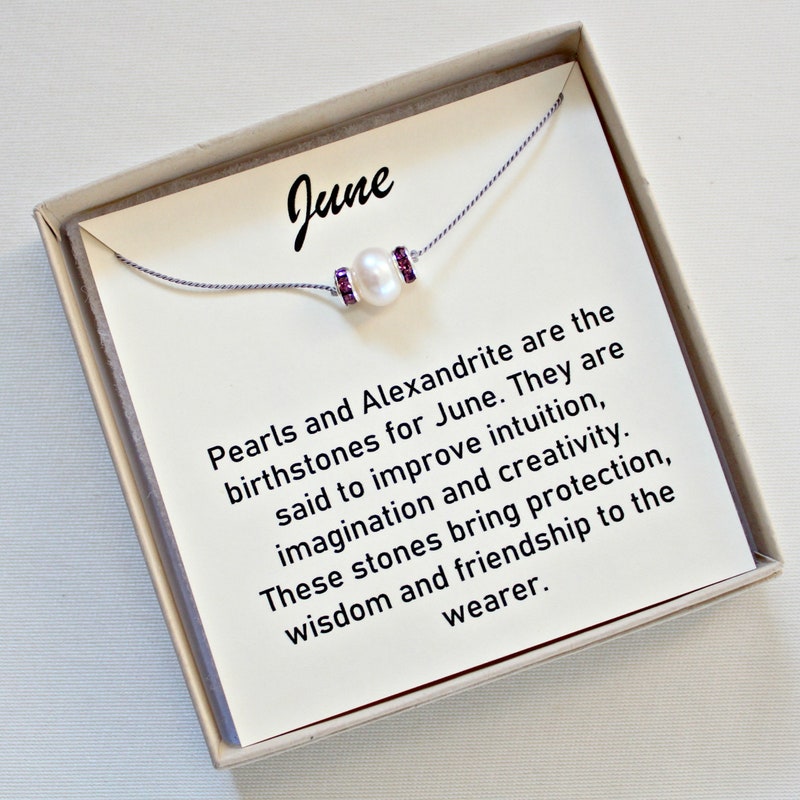 June Birthstone Necklace - Etsy
