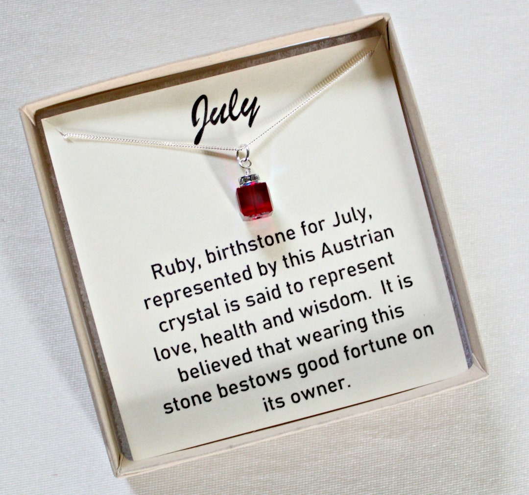 July Birthstone Necklace, Ruby Silver Necklace,july Jewelry Gift,ruby ...