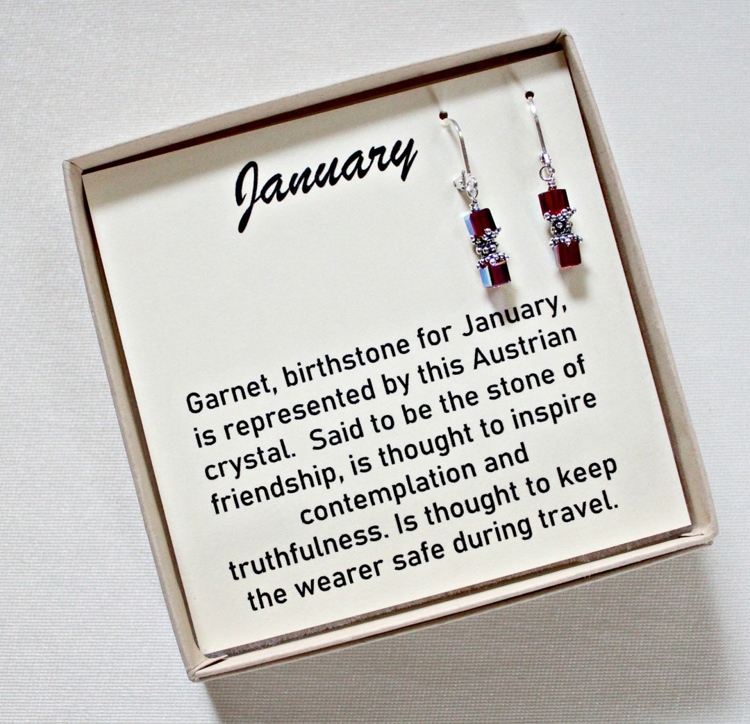 January Birthstone Earrings, January Crystal Earrings for Women ...