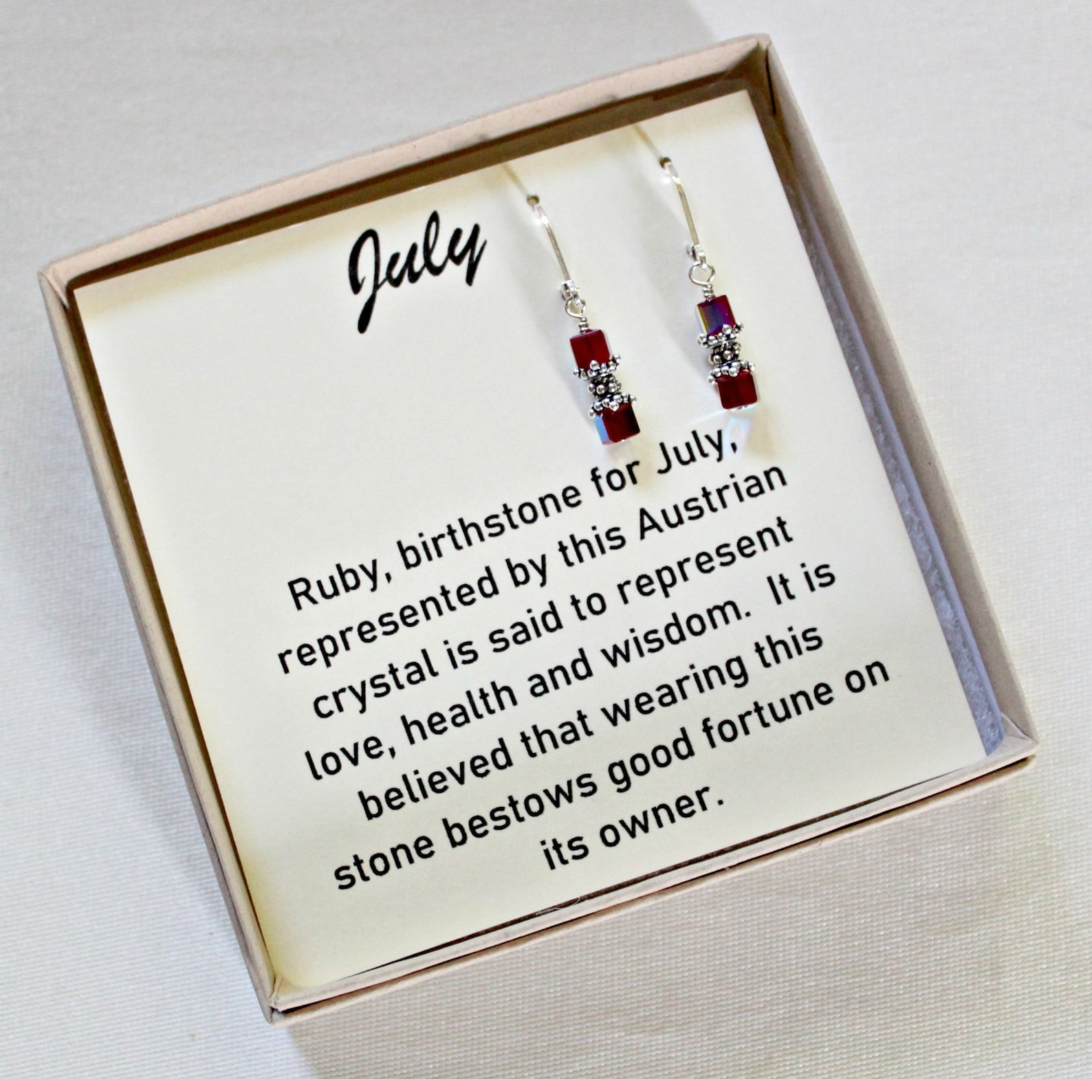 July Birthstone Jewelry Set July Gift Ruby Necklace | Etsy