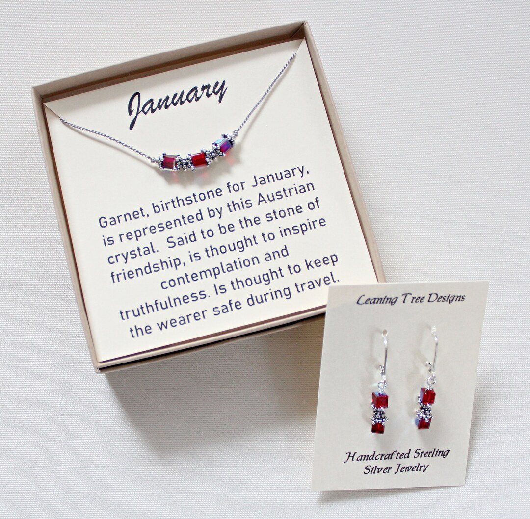 January Birthstone Set, Sweet 16 Gift for Daughter, Birthday Jewelry ...