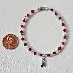 DVT Awareness Bracelet, Pulmonary Embolism, Sterling Silver Ribbon ...