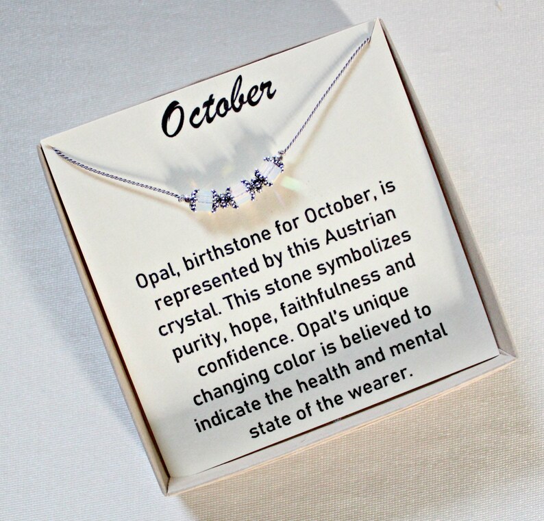October Birthstone Necklace Unique Birthday Gifts for Women | Etsy