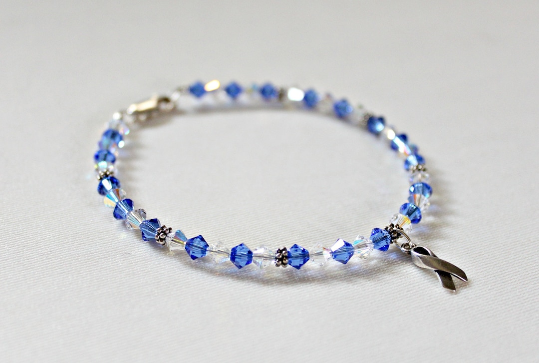 Colon Cancer Bracelet, Prostate Cancer, Blue Awareness Ribbon ...