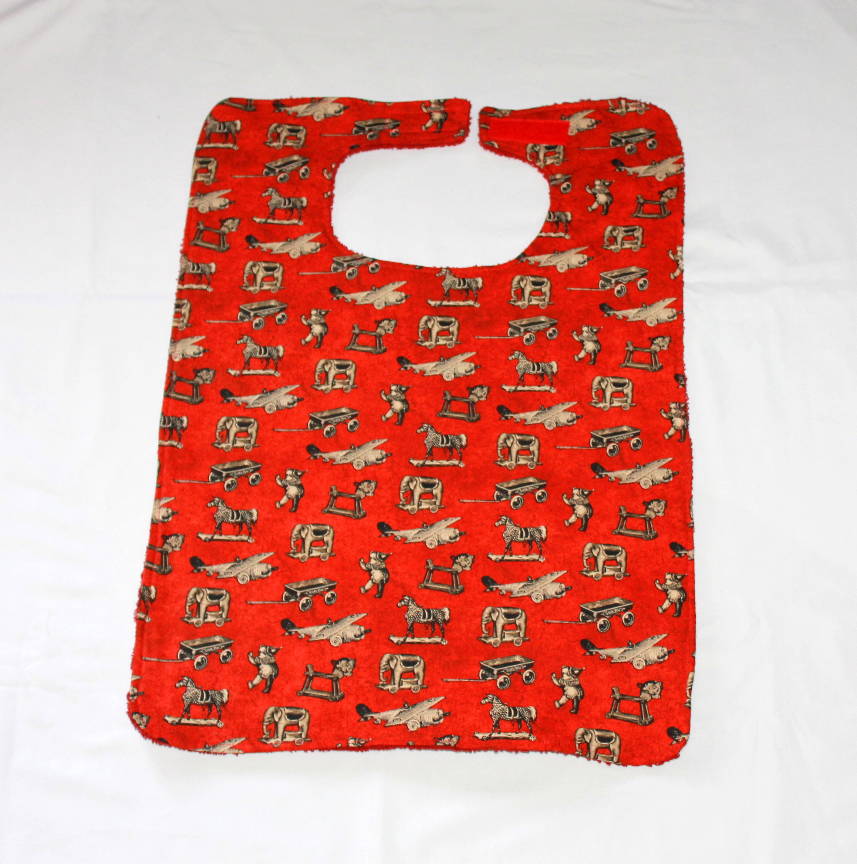 Nostalgic Holiday Adult Bib / Clothes Protector cotton Terry Cloth ...