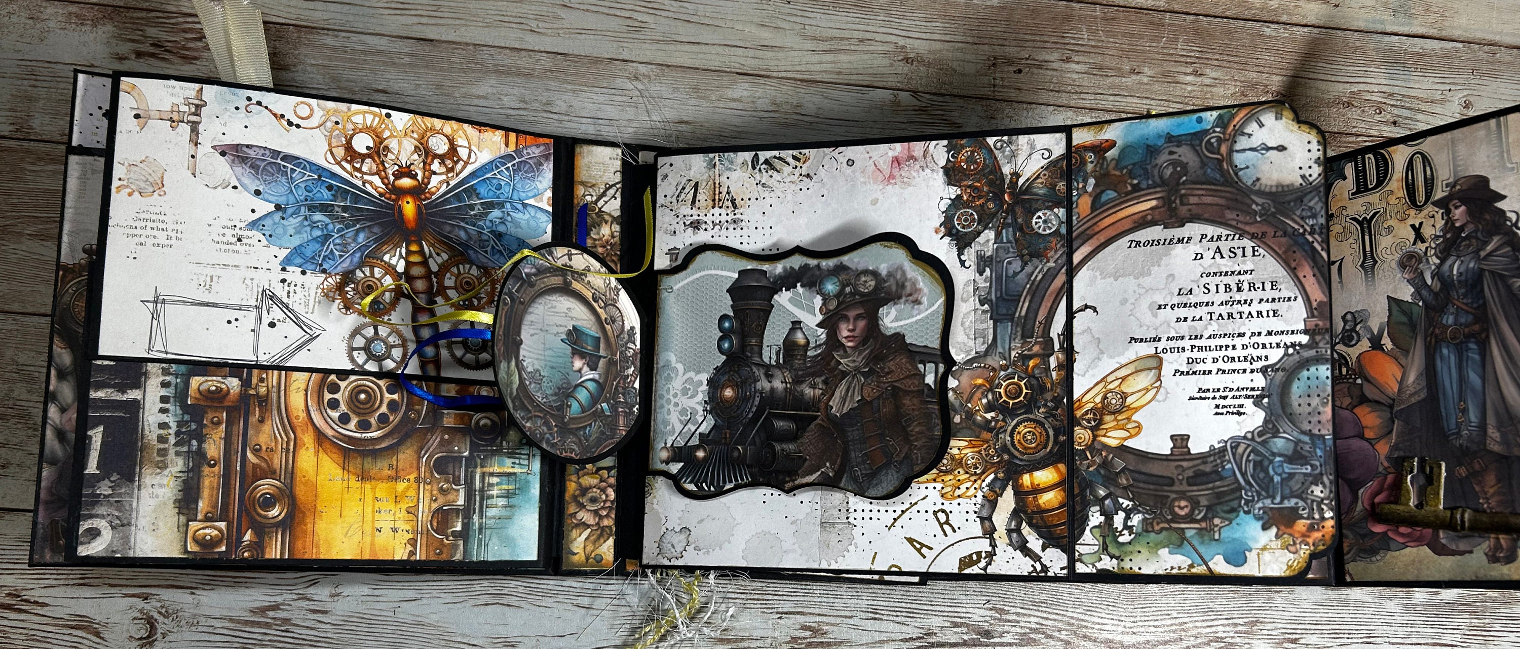 Premade Handmade Steampunk Scrapbook Album mini Album - Etsy