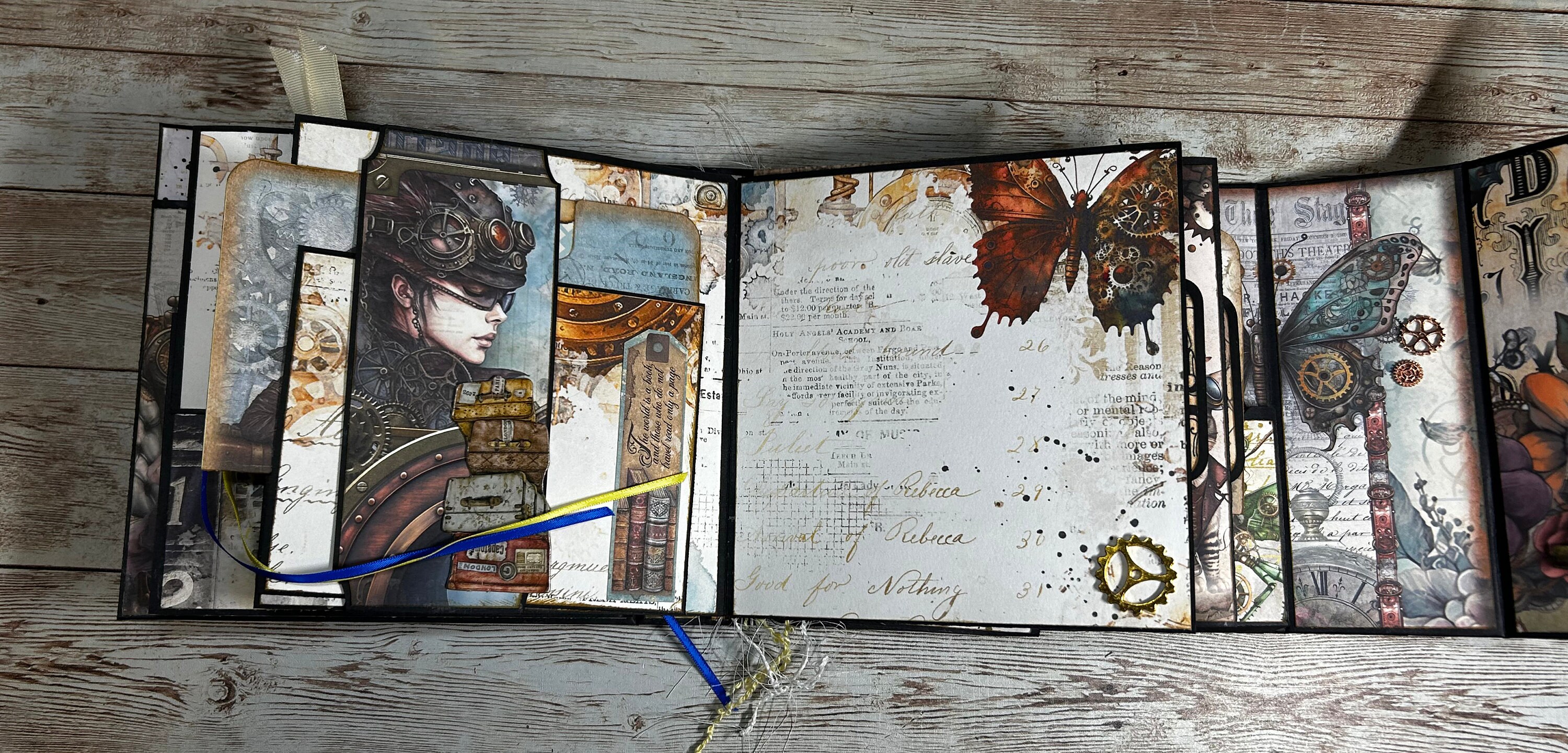 Premade Handmade Steampunk Scrapbook Album mini Album - Etsy