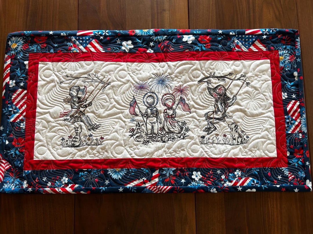 Patriotic Sunbonnet Sue Table Runner Americana - Etsy