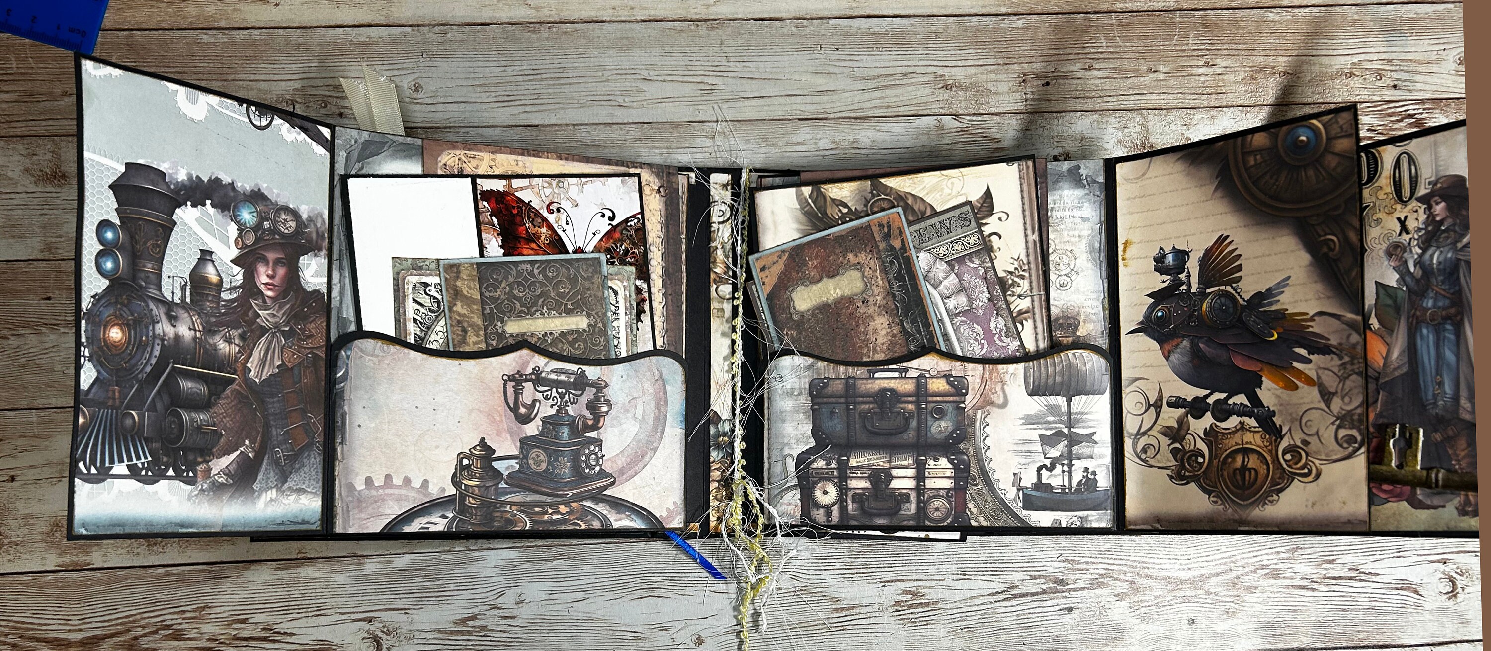 Premade Handmade Steampunk Scrapbook Album mini Album - Etsy
