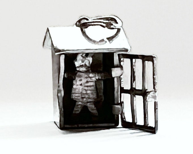 Vintage Sterling Silver Jailhouse Rock Mechanical Charm - Man in Jail ...