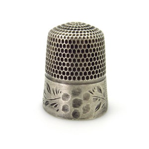 Antique Sterling Silver Floral Thimble - Floral Sewing Thimble ...