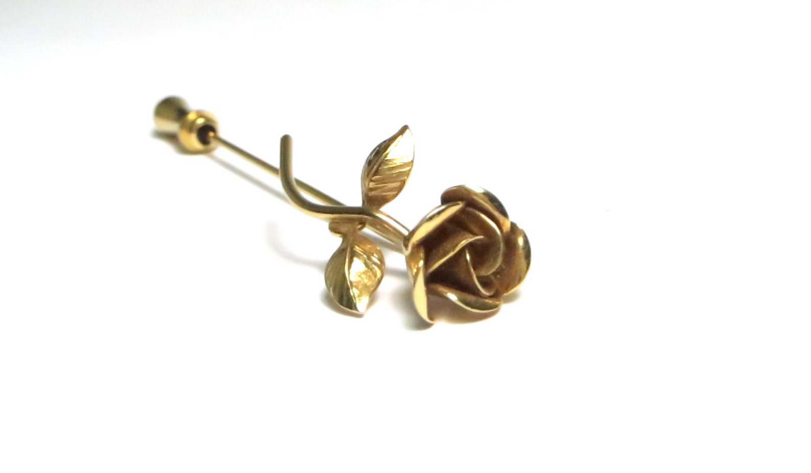 Rose Pin Vintage Gold Tone Rose Hat Pin Floral Pin Rose | Etsy
