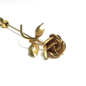 Rose Pin Vintage Gold Tone Rose Hat Pin Floral Pin Rose - Etsy
