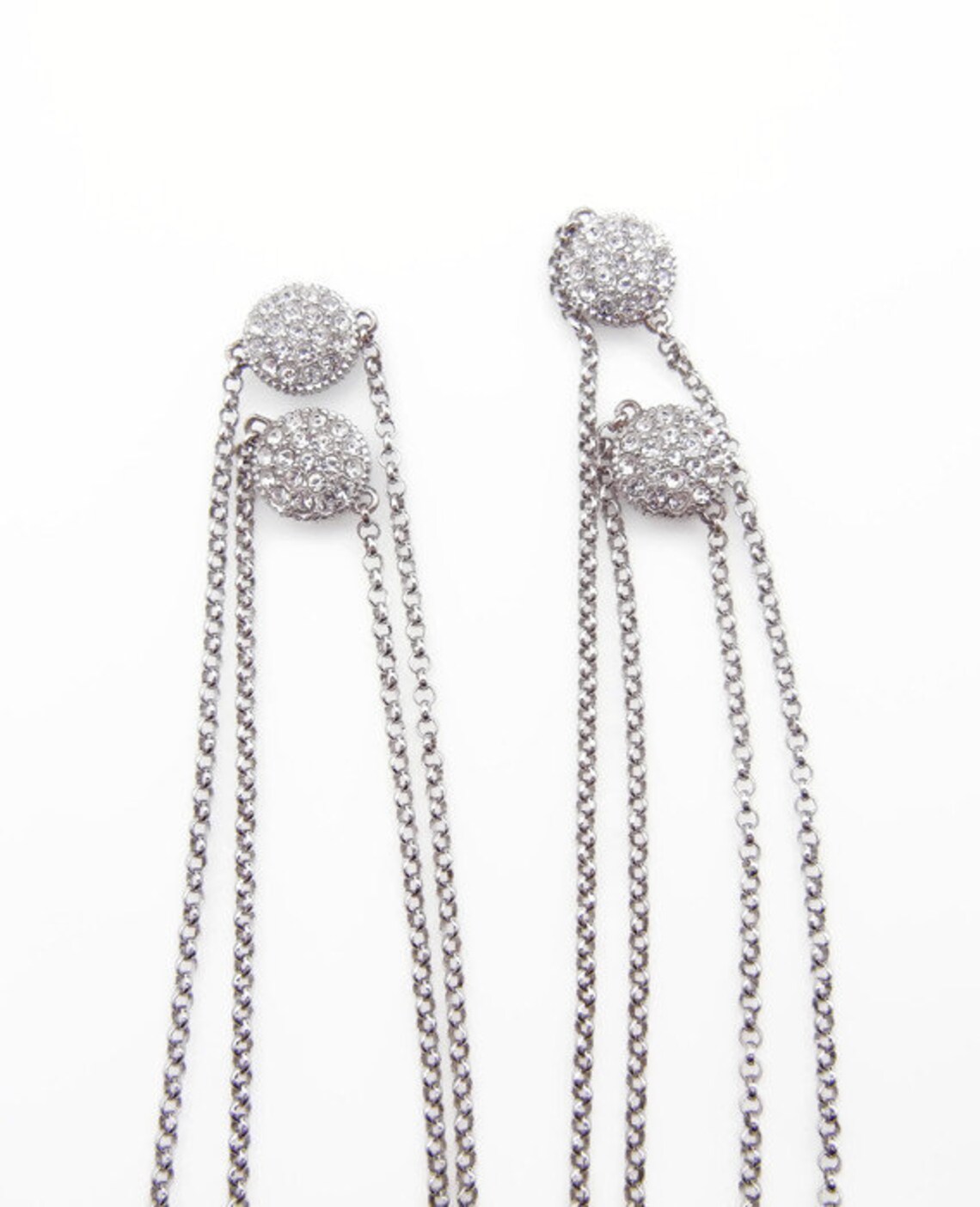 Sterling Silver Marcasite Long Chain 8 Mm Round Marcasite - Etsy