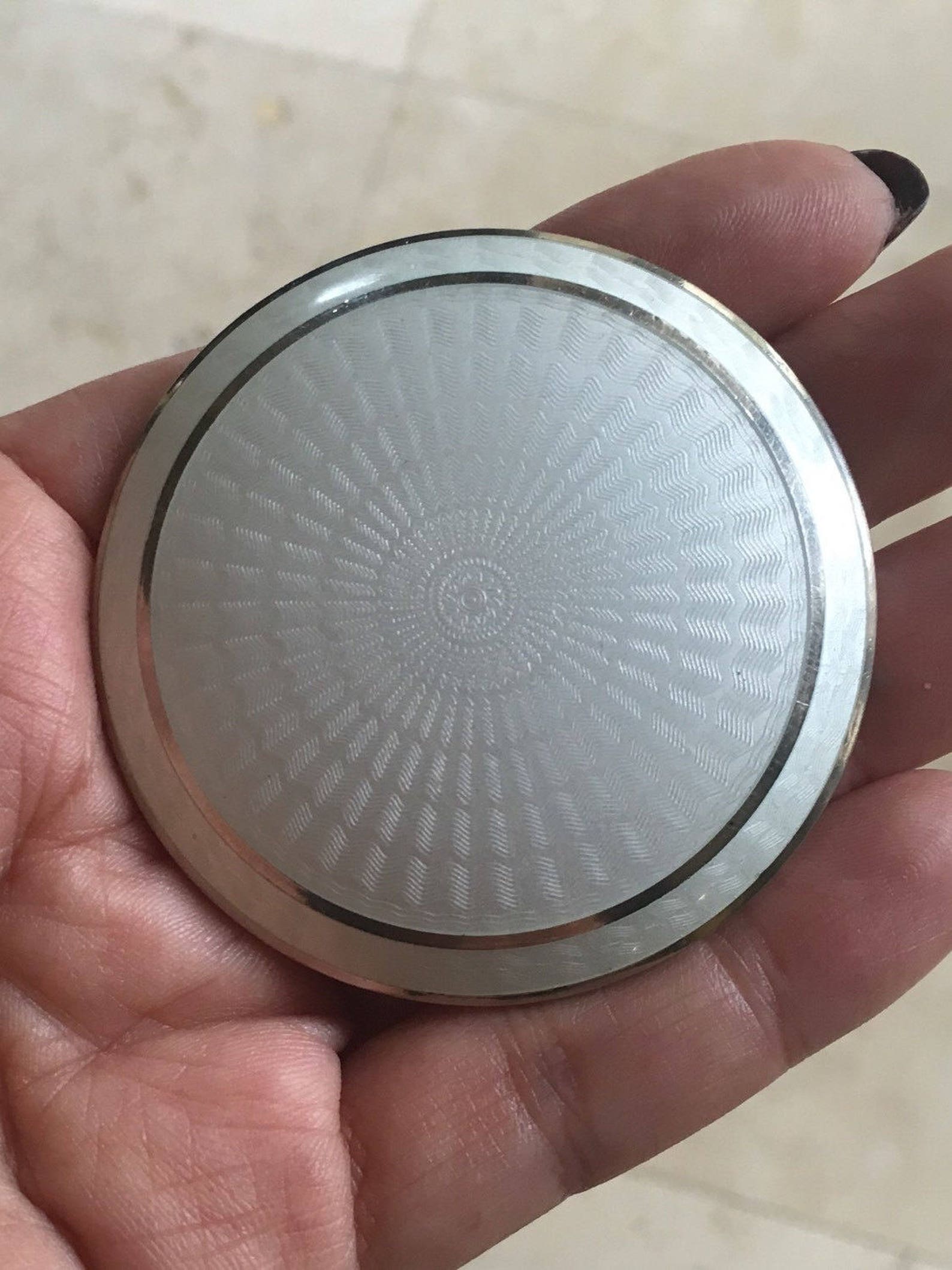 Vintage Compact Enamel and Steel Round Compact Circa - Etsy