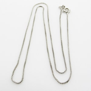 Sterling Silver Box Chain - 18 Inches Long or 46 Cm - 1 Mm Wide - 925 ...