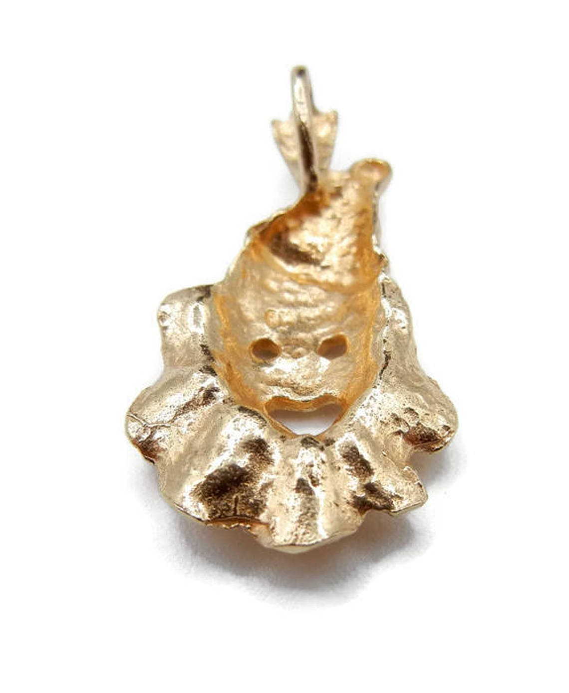 Clown Charm Pendant Solid 14k Yellow Gold Jester Gold - Etsy