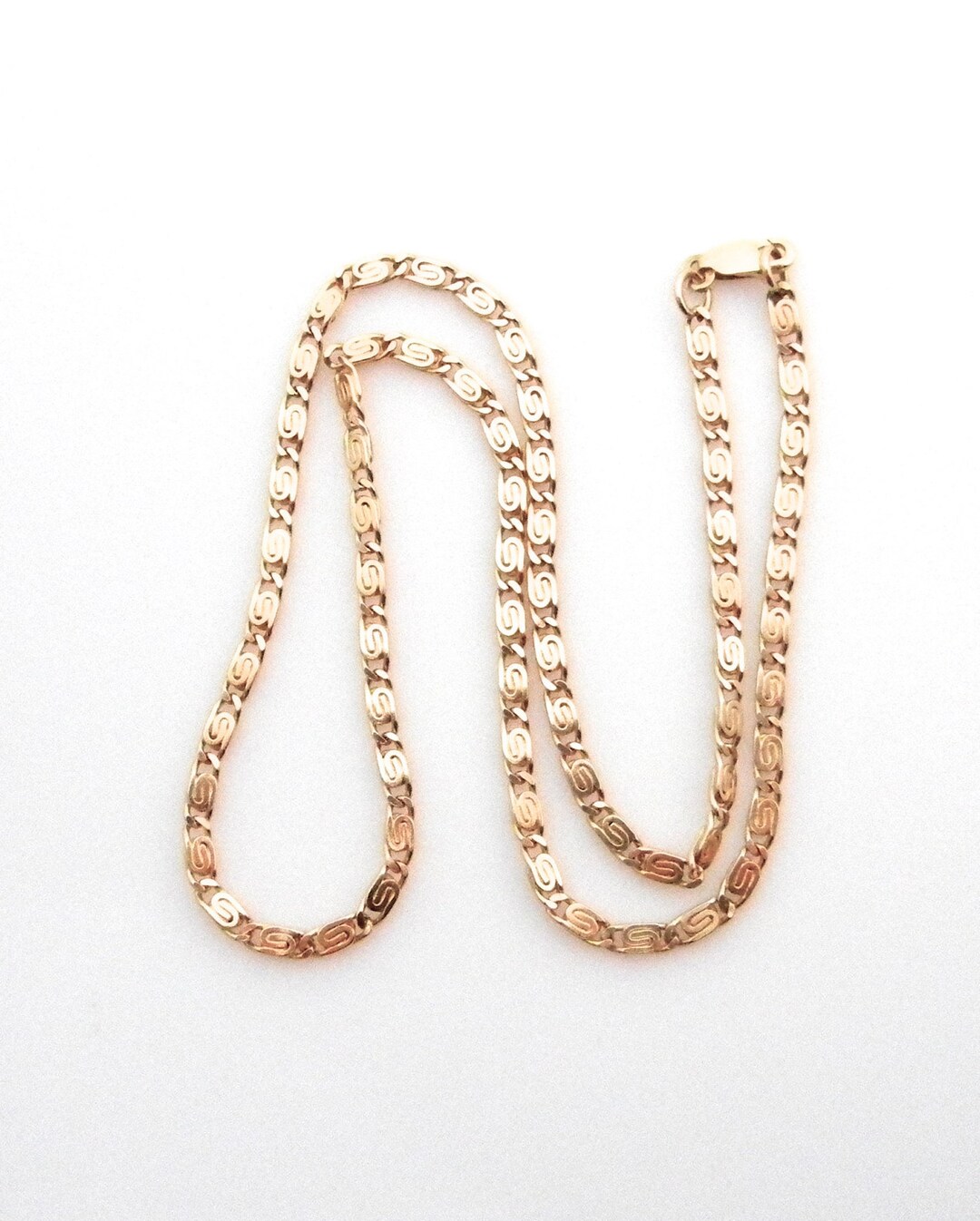 14K Yellow Gold Chain - Flat Links - 18.5 Inches Long or 47 Cm - 3 Mm ...
