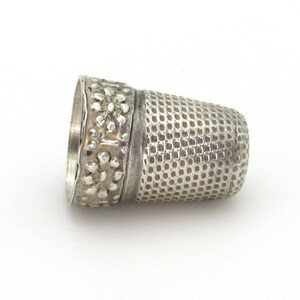 Antique Sterling Silver Floral Thimble - Size 10 - Georgian Sewing ...