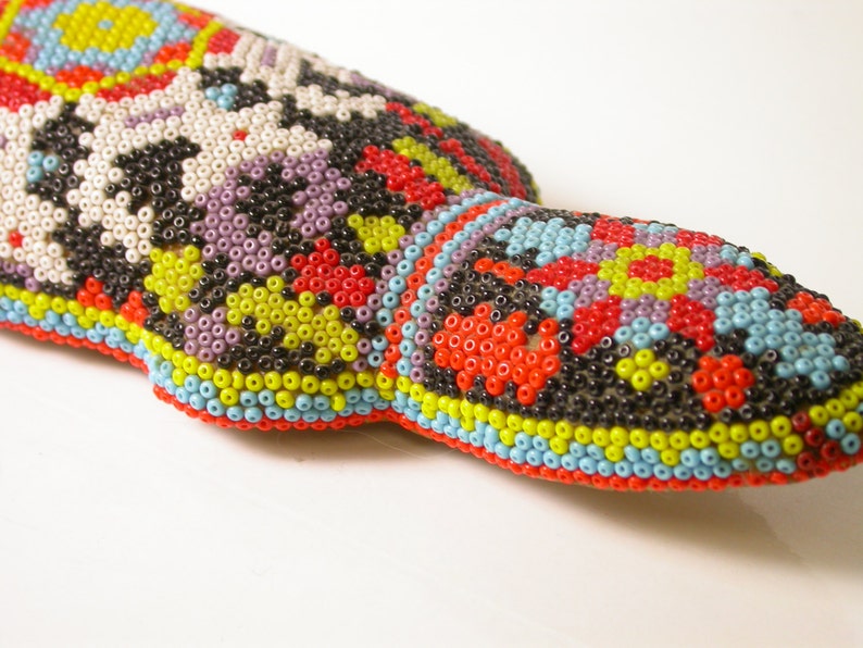 Vintage Huichol Lizard Beadwork Bright Vibrant Colors - Etsy