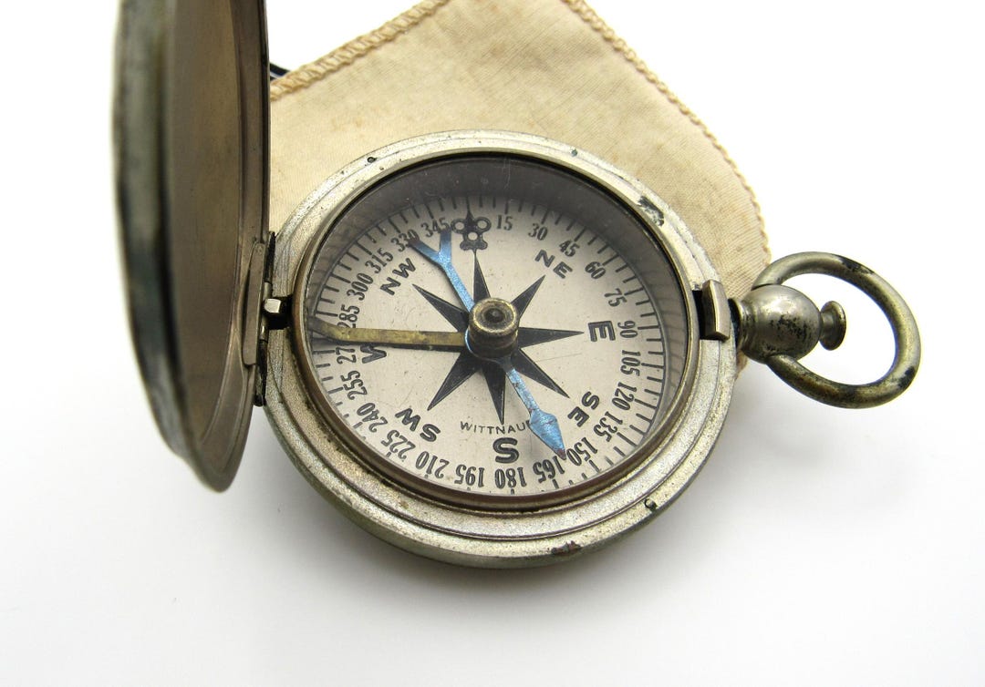 Vintage Wittnauer WWII U.S. Military Pocket Compass Signed W/ Original ...