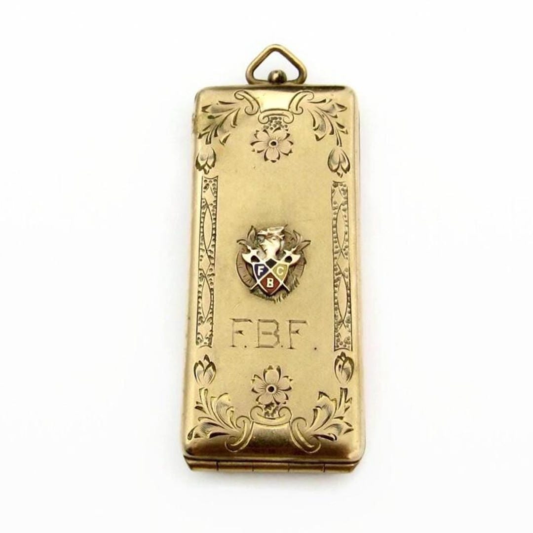 Mid Victorian Gold Filled Calling Card Case, Holder - Postage Stamp ...