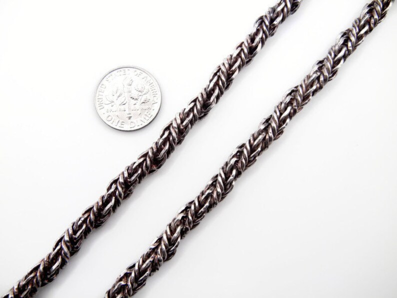 Sterling Silver Wide Twisted Rope Chain 30 Inches Long or 77 | Etsy