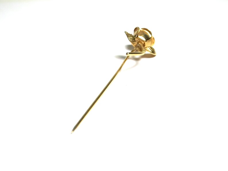 Rose Pin Vintage Gold Tone Rose Hat Pin Floral Pin Rose | Etsy