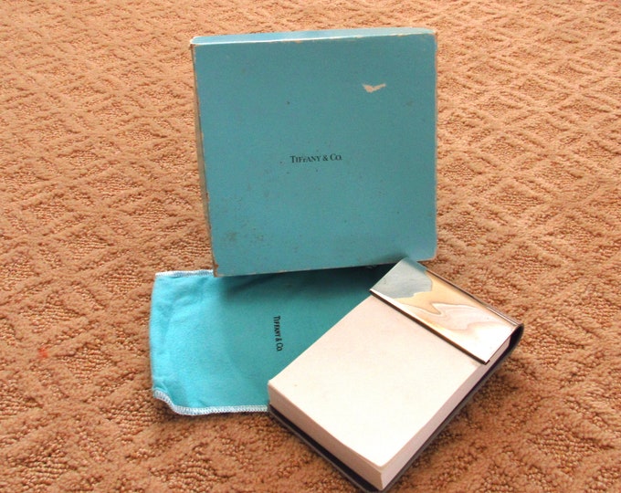 Authentic Tiffany Co Sterling Silver Paper Note Pad Holder in Original ...