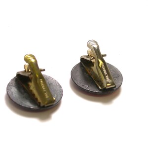 Tie Clips - Pair of Red Tie Tack Clips With Colorful Design - Pat ...