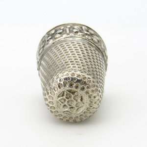 Antique Sterling Silver Floral Thimble - Size 10 - Georgian Sewing ...