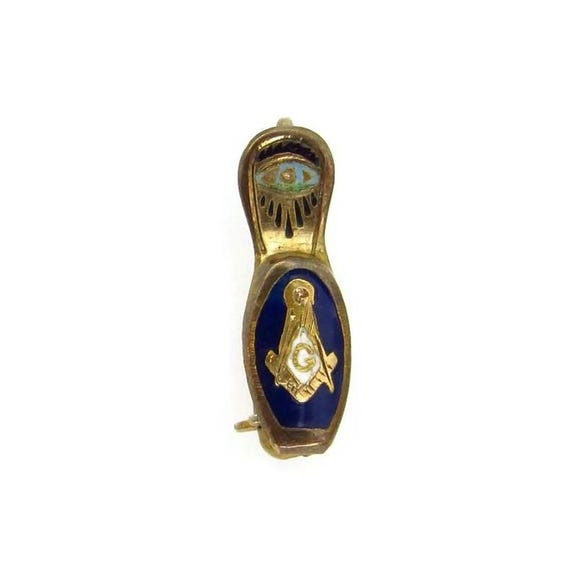 Masonic Lodge Blue Slipper Lapel Pin - 10K Yellow Gol… - Gem