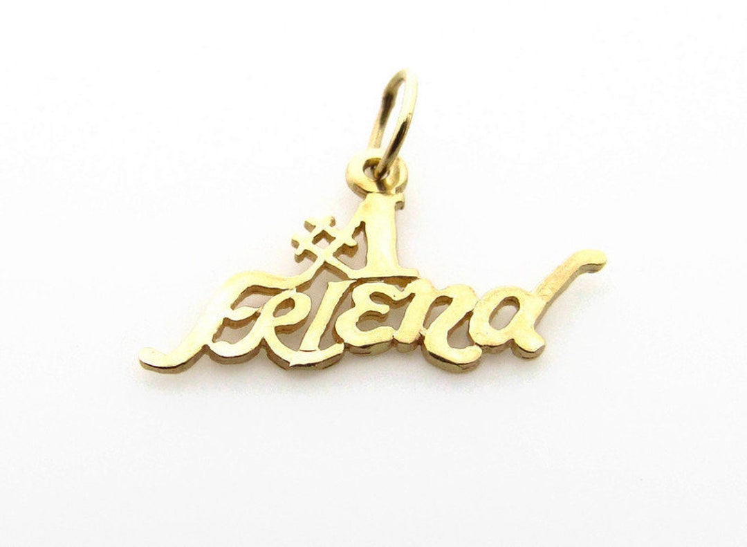 Friend Gold Pendant - Number One Friend - 14K Yellow Gold Friendship ...