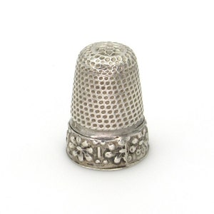 Antique Sterling Silver Floral Thimble - Size 10 - Georgian Sewing ...