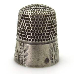 Antique Sterling Silver Floral Thimble - Floral Sewing Thimble ...