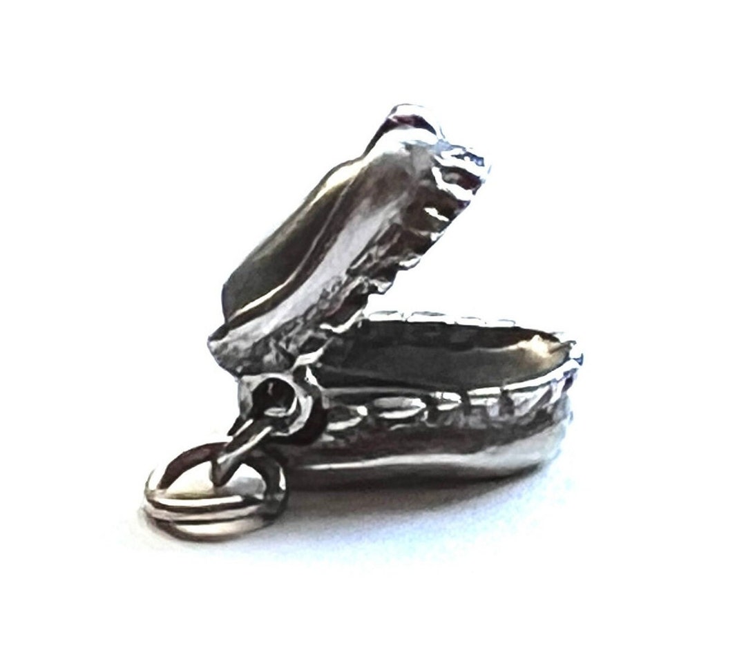 Sterling Silver Skeletal Teeth Charm - Denture Charm - Chattering Teeth ...