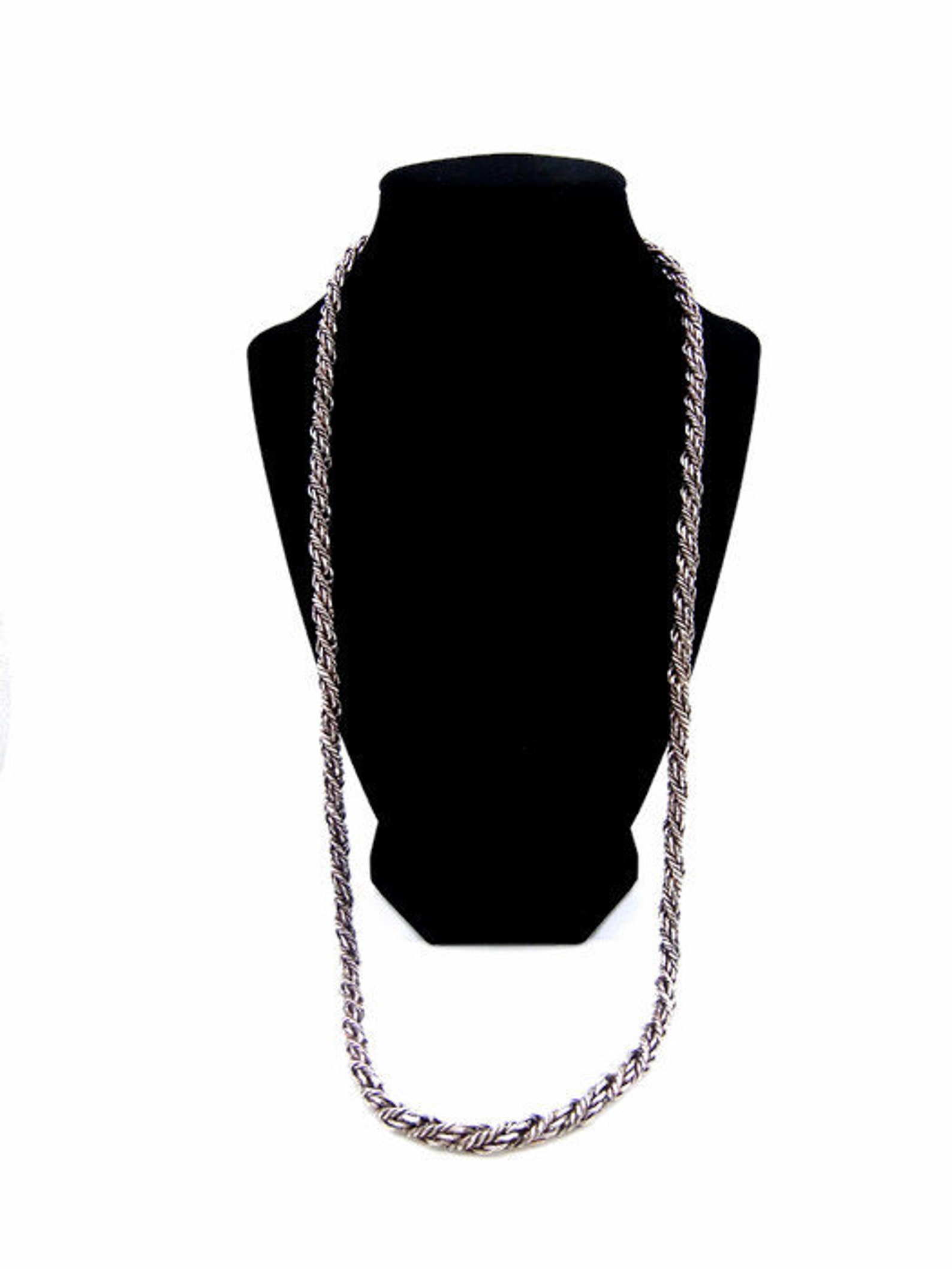 Sterling Silver Wide Twisted Rope Chain 30 Inches Long or 77 | Etsy