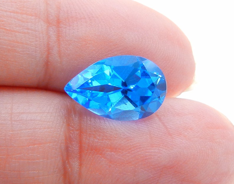 Blue Topaz Pear Shape Blue Topaz Teardrop Disney - Etsy