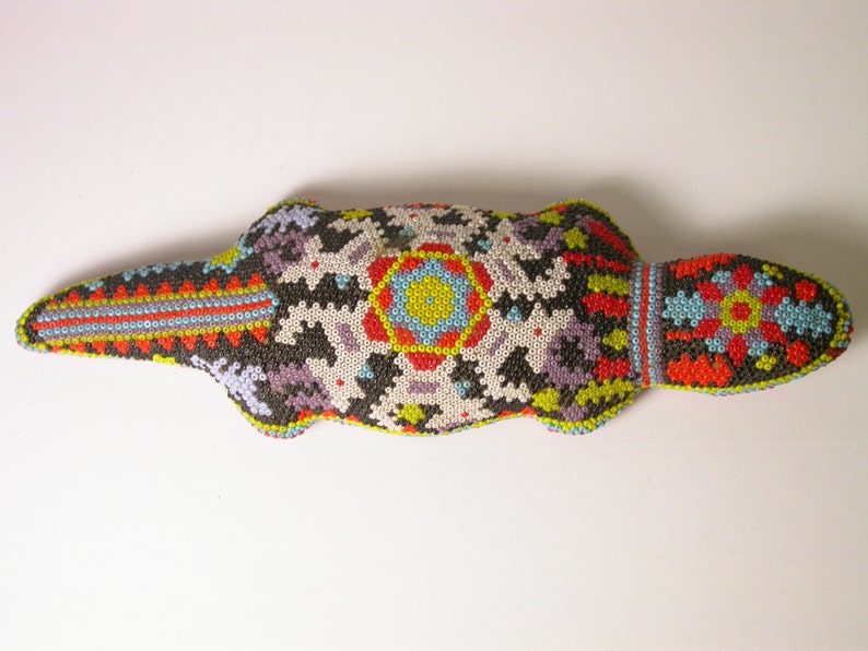 Vintage Huichol Lizard Beadwork Bright Vibrant Colors - Etsy