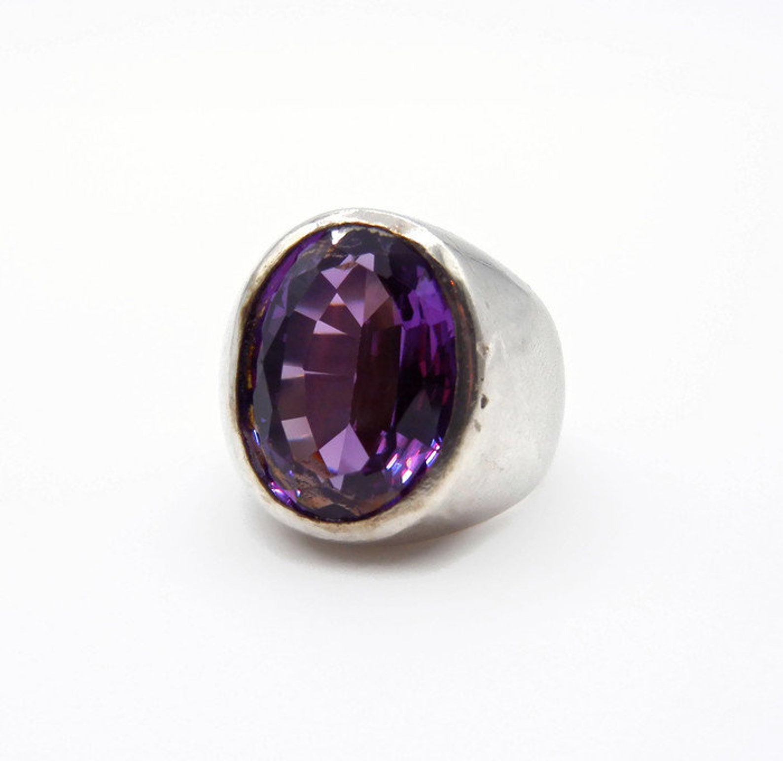 Color Change Sapphire Ring Large Solid Sterling Silver | Etsy