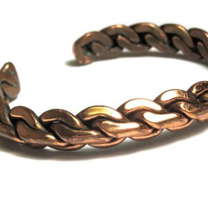 Vintage Copper Cuff - Large Bracelet - Braided Design - Weight 44.3 ...