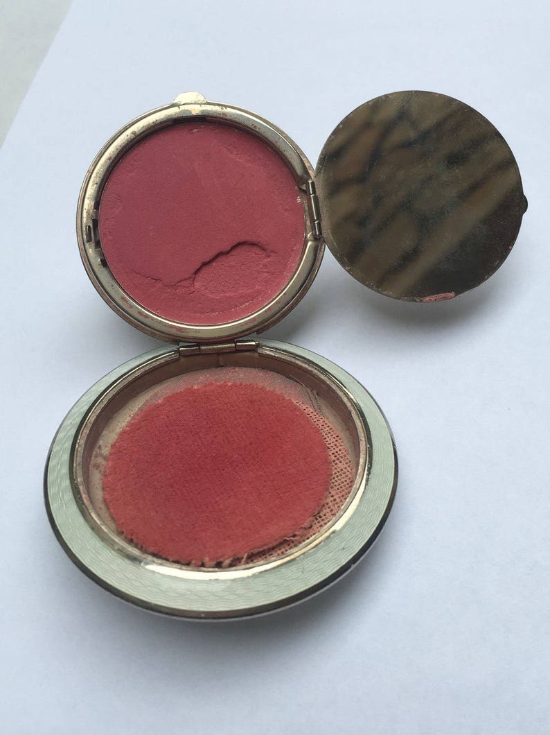 Vintage Compact Enamel and Steel Round Compact Circa - Etsy