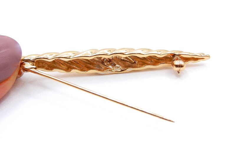 18k Yellow Gold and Diamonds Rope Design Pin Solid Gold - Etsy
