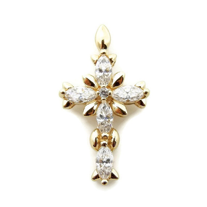 14k Gold Cross Pendant - Etsy