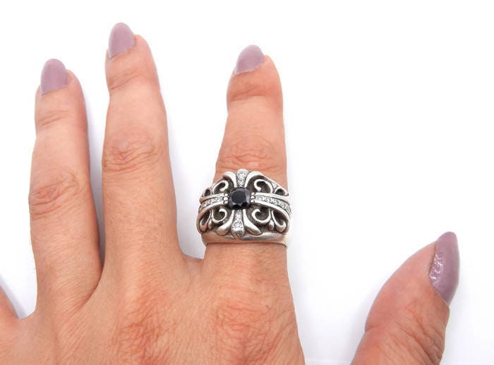 Chrome hearts floral cross ring store