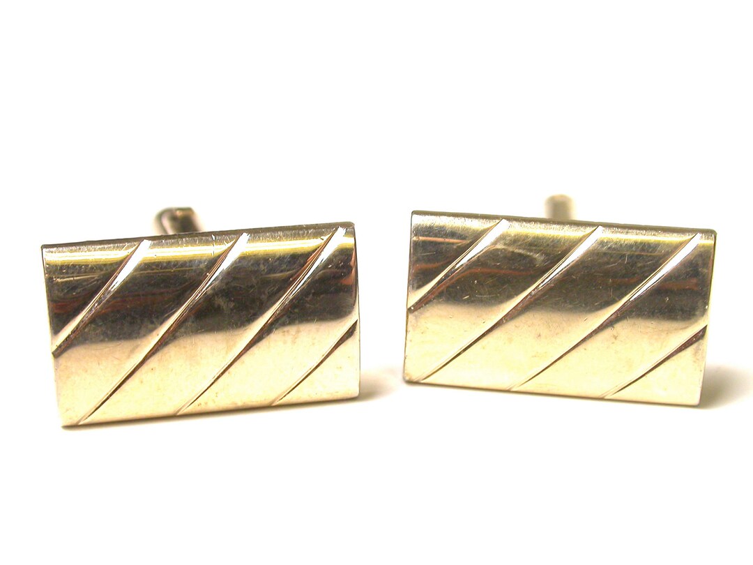 Rectangular Cufflinks Gold Tone - Man Wear - Men Fashion - Man Jewelry ...