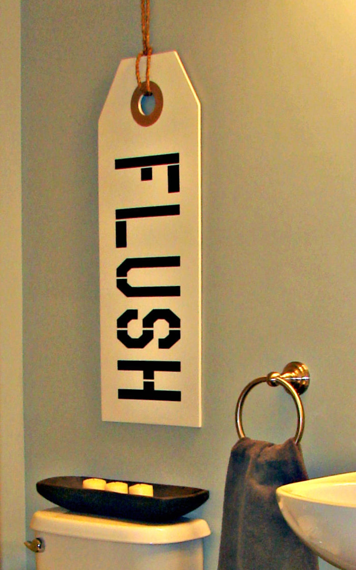 Funny Bathroom Sign Flush Floss Brush Rinse Smile Wash Soak | Etsy